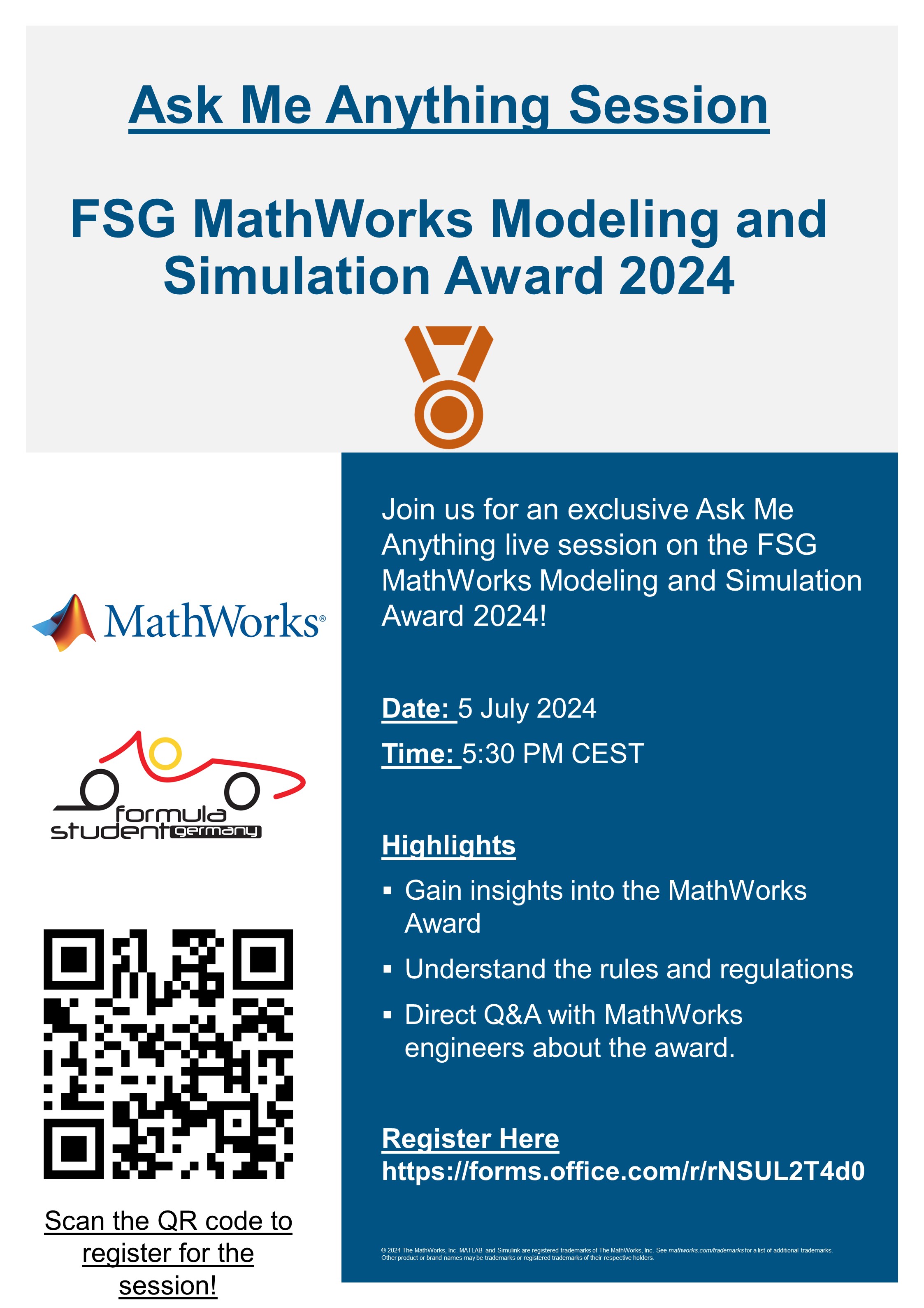 FSG: Ask Me Anything Session: FSG MathWorks Modeling and Simulation Award 2024